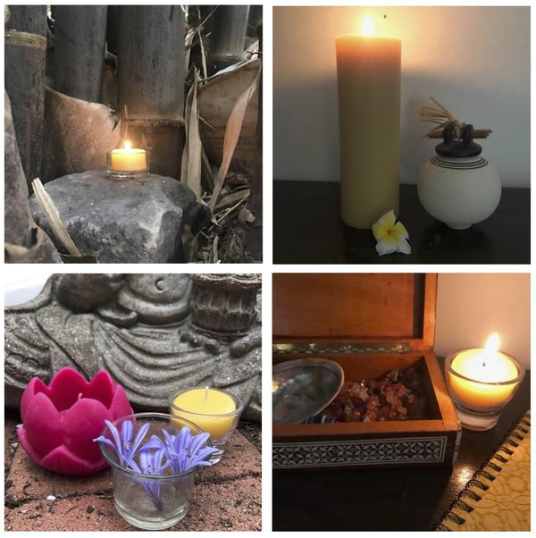 Candles for shrines, altars, sacred spots and personal spaces - Happy Flame